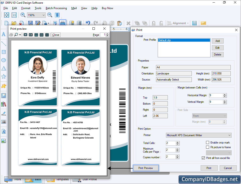 Screenshots Of ID Card Designer Software To Make Identification Cards
