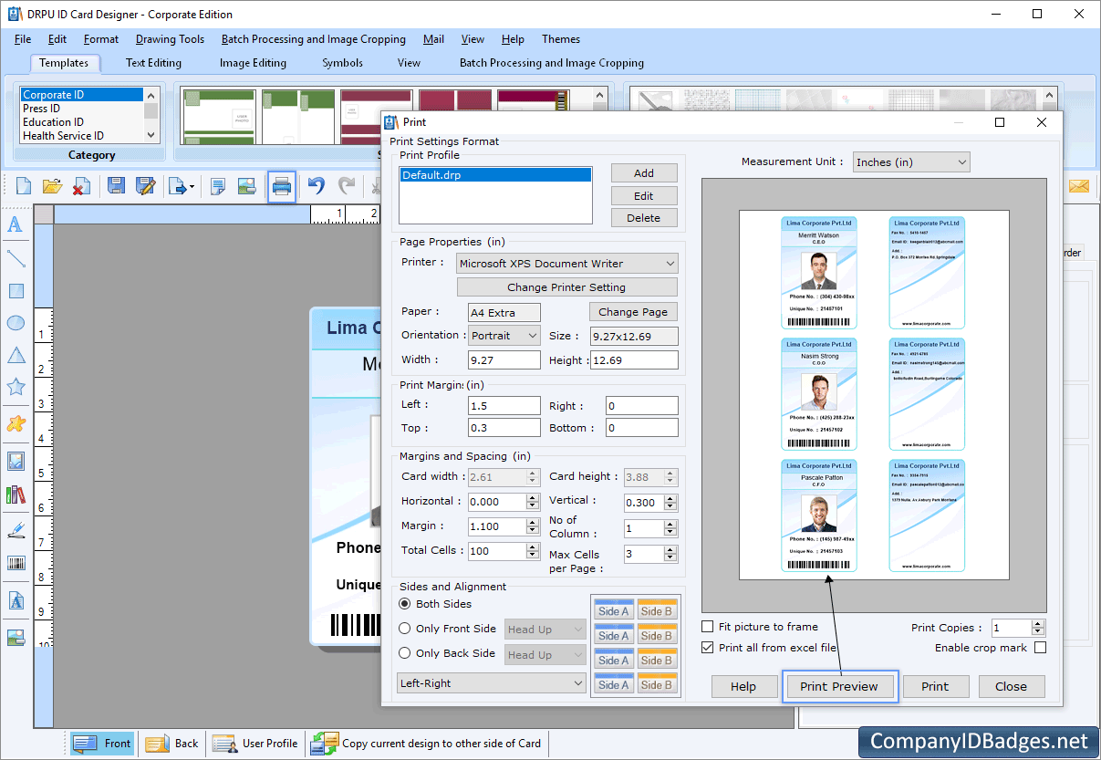 Screenshots of ID Cards Maker (Corporate Edition) to know how to design ...